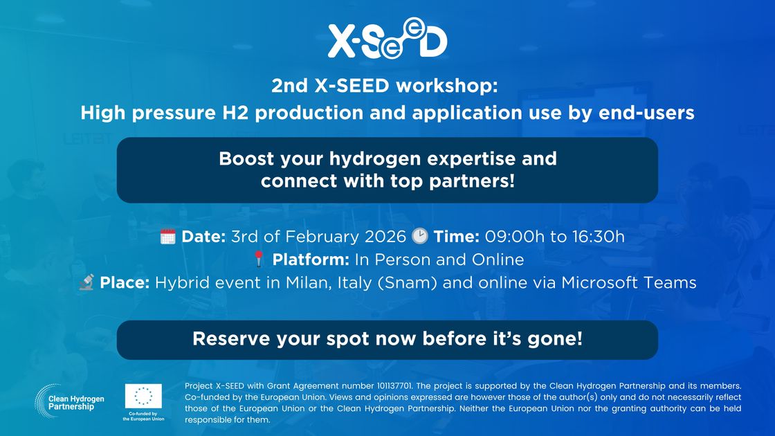 X-SeeD workshop: High pressure H2 production and application use