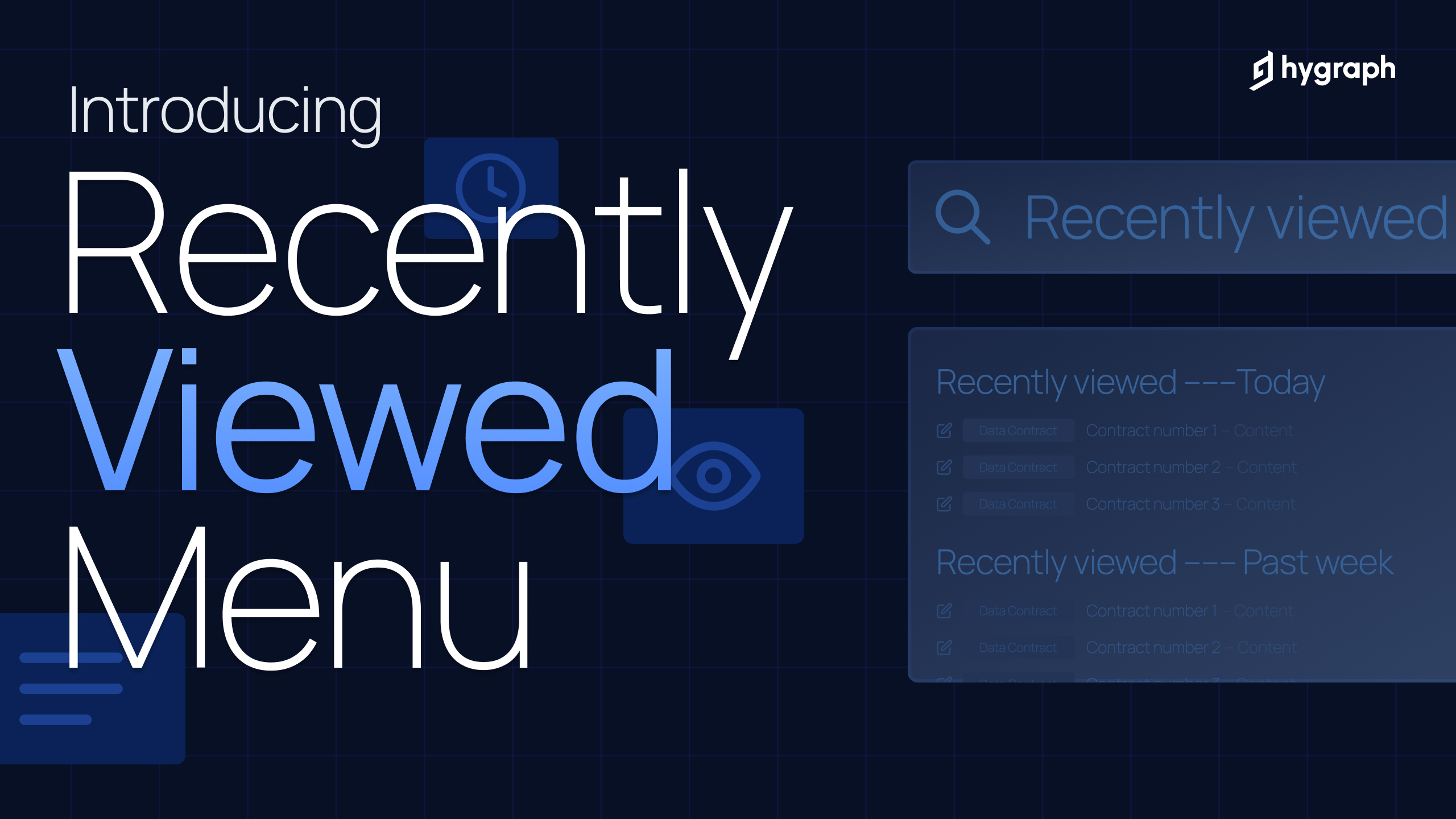Introducing Recently Viewed Menu | Hygraph